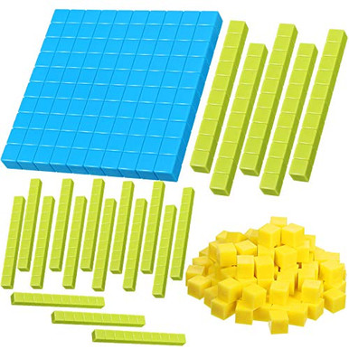 121 Pieces Plastic Base Ten Set 3 Color Number Concepts and Counting ...