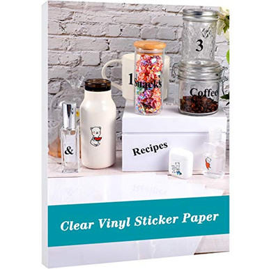 20 Sheets Printable Clear Sticker Paper for Inkjet Printers Waterproof ...