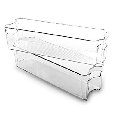 BINO Stackable Rectangular Plastic Storage Organizer Bin, Small - 2 ...