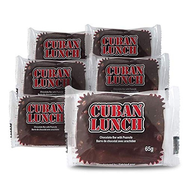 Cuban Lunch Chocolate Bar With Peanuts Candy 6-Pack 65 Grams Per Bar ...