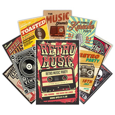 HK STUDIO Retro Music Posters Vintage Posters for Music Studio Decor ...