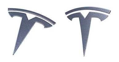 Custom Cut Graphics Tesla Model Y Logo Decal Wrap 4-pc Set Brushed ...