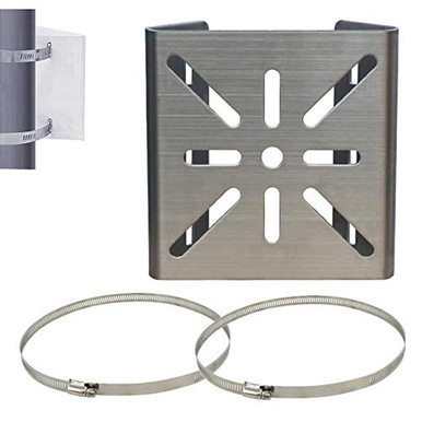BeElion Universal Stainless Steel Vertical Pole Mount Adapter with 2 ...