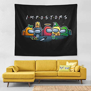 Funny Large Among Us Backdrop Imposter Tapestry Wall Hanging Curtain ...