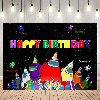 Video Game Photography Among Us Backdrop for Kids Birthday Party ...