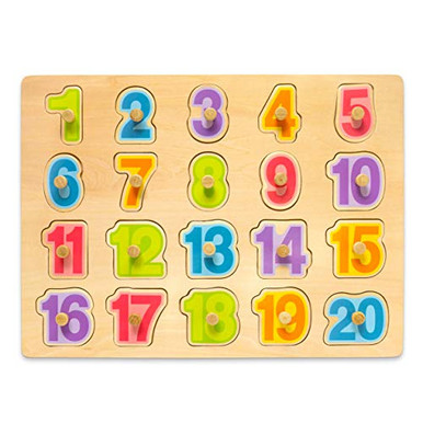 Bimi Boo Wooden Number Peg Puzzles for Toddlers 3 Years Old - Classic ...