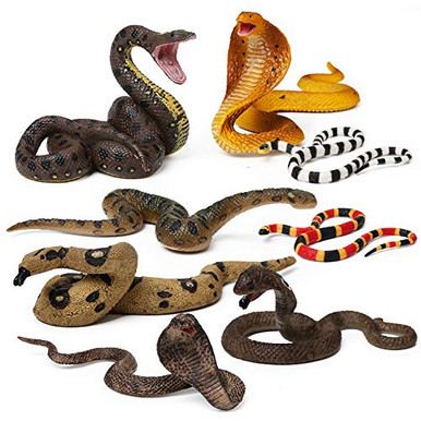 8pcs Snake Figurines Realistic Snake Prank Props Scary Snake Toy Scare ...