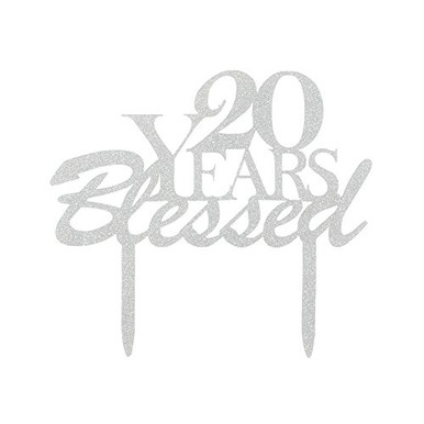 20 Years Blessed Cake Topper, 20th Birthday Party Decorations, 20th ...