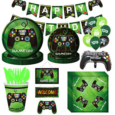 126PCS Video Game Party Disposable Tableware PartyBloom Game Party ...