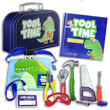 Tool Time with T-Rex Gift Set - Includes Book Toolbox Tool Belt and ...