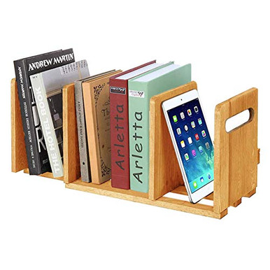 Fox Claw Bamboo Desktop Bookshelf Expandable Desktop Organizer Table ...