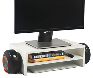 Woodcozy Monitor Stand Riser Desk TV Shelf Ergonomic Laptop Printer ...