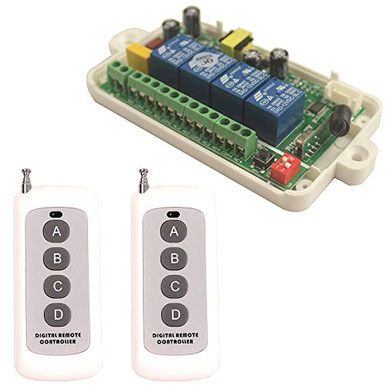 110V 4CH Wireless Control Relay Switch 433MHz 4 Channel Remote Relay 2 ...