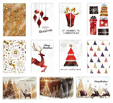 Christmas Holiday Greeting Cards with Gold and Metallic Foil 100 Pack 4 ...
