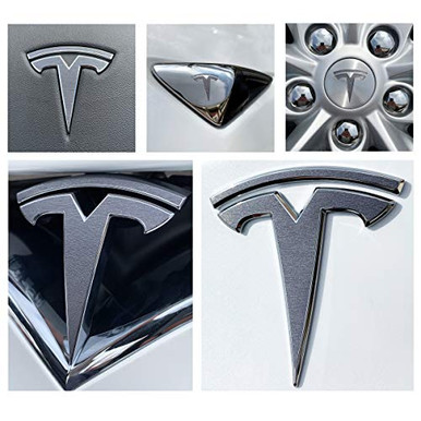 Custom Cut Graphics Tesla Model X Logo Decal Wrap 14-pc Set Brushed ...