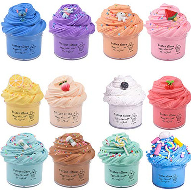 Keemanman 12 Pack Butter Slime Kit with Blue Stitch Elephant Unicorn ...