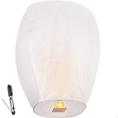 Sky Lanterns 10 Pack Chinese Paper Lanterns?100 Biodegradable Eco ...