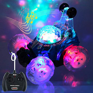 GIFTEXPRESS Light Up Remote Control Twist Stunt RC Car Toy Invincible ...
