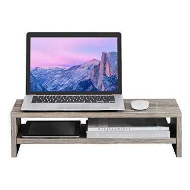 Sunon Desk Computer Monitor Stand Riser 2-Tier 21_2 Inch Width Wood ...