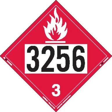 Labelmaster ZT2-3256 UN 3256 Flammable Liquid Hazmat Placard, Tagboard ...