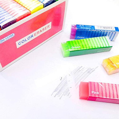 Pack of 6 assorted jelly erasers soft color erasers for kids and ...