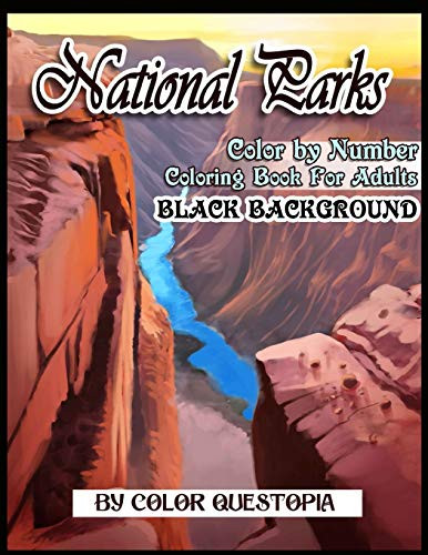 National Parks BLACK BACKGROUND Color By Number Coloring Book For ...
