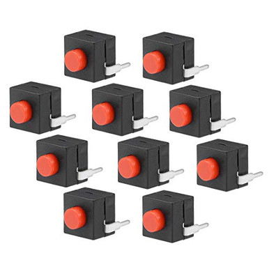 uxcell 10 Pcs 8x8x8mm 2 Poles PCB Latching Tactile Tact Push Button ...