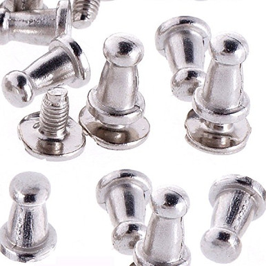 RUBYCA 100 Sets Silver Head Button Studs and Posts_ Metal Screwback ...