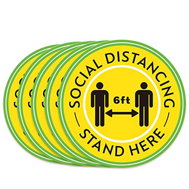 10 Pack Social Distancing Floor Decal Stickers 12 inch Round Anti_Slip ...