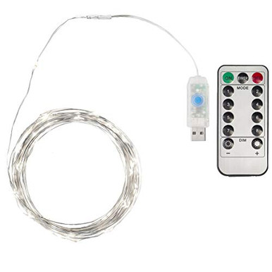 LED Copper String Lights with USB Plug and Remote Control White 32_4 ...