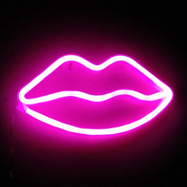 LED Lip Neon Light Pink Signs - XIYUNTE Night Lights Neon Lights Wall ...