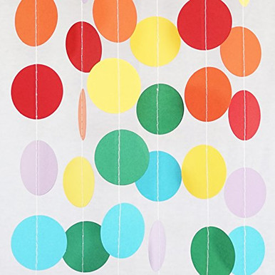 Chloe Elizabeth Circle Dots Paper Party Garland Streamer Backdrop (4 ...