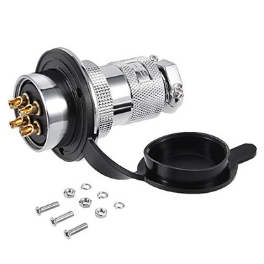 uxcell Aviation Connector_ 25mm 4P 25A 250V DF25_4 Waterproof Male Wire ...
