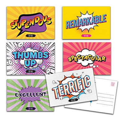 36 Colorful Comic Book Postcards for Kids from Teachers to Mail with 6 ...