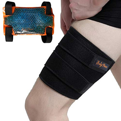 BodyMoves Thigh Support Brace Plus Hot and Cold ice Pack Adjustable ...