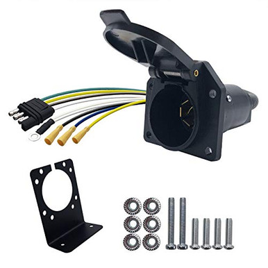Kinsei 7pin to 4 pin Trailer Adapter_ 4 Flat Truck to 7 Way Round ...