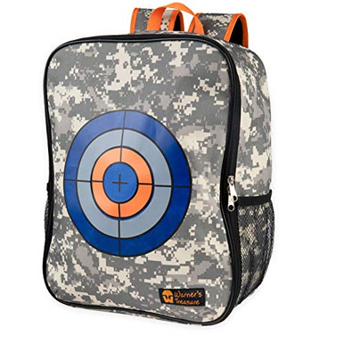 Warners Treasure Target Backpack Storage Carry Equipment Bag for Nerf N ...