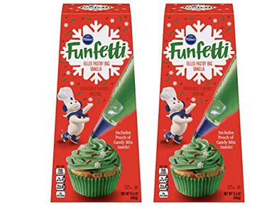 Pillsbury Funfetti Holiday Cake Mix w Candy Bits and Vanilla Frosting ...