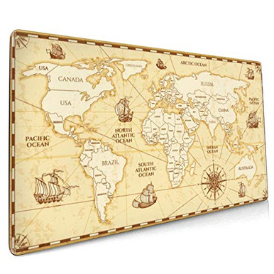 Vector Antique World Map Countries Gaming Mouse Pad Computer Keyboard ...