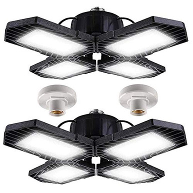 LED Garage Lights 2Pack 60W_ 6000lm Deformable LED Garage Ceiling ...