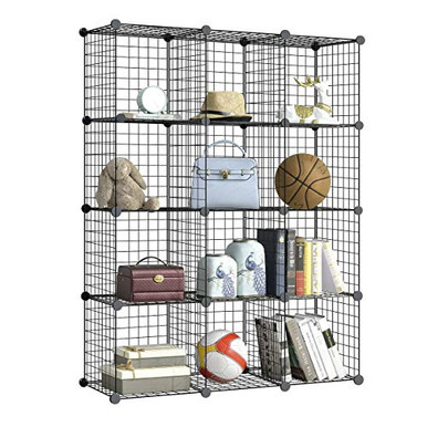 BRIAN and DANY Metal Wire Storage Cubes_ DIY 12_Cube Closet Cabinet and ...