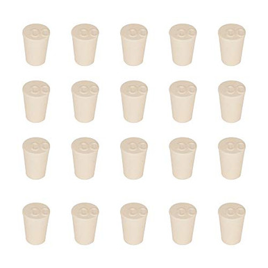 StonyLab Solid Rubber Stoppers 20-Pack 00 White Tapered Lab Seal Rubber ...