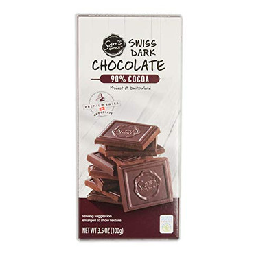 Sams Choice 90 Percent Cocoa Premium Swiss Super Dark Chocolate Bar ...