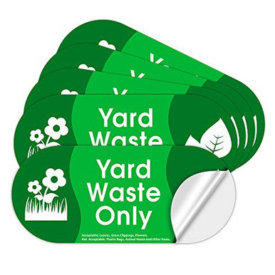 Yard Waste Sticker Yard Waste Only Label Signs 5 Pack 4 x 9 Recycle ...