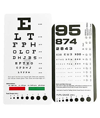 EMI Rosenbaum and Snellen Pocket Eye Charts - 2 Pack - Warehousesoverstock