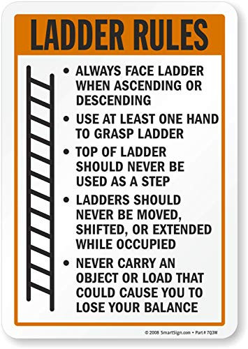 SmartSign Ladder Safety Rules Label 7 x 10 Laminated Vinyl ...