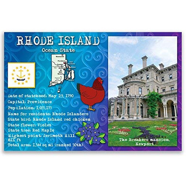 RHODE ISLAND STATE FACTS postcard set of 20 identical postcards_ Post ...
