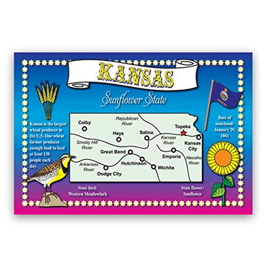 KANSAS STATE MAP postcard set of 20 identical postcards_ Post cards ...