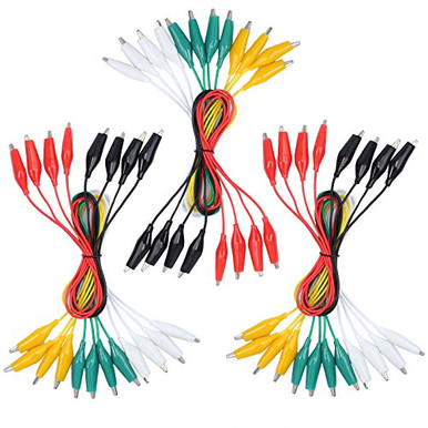 30 PCS 50cm Alligator Clips Test Lead Set Insulated Test Cable Double ...
