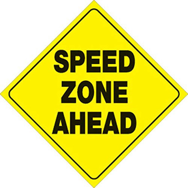 VOSS SIGNS Yellow Plastic Reflective Sign 12 Speed Zone Ahead 1 ...